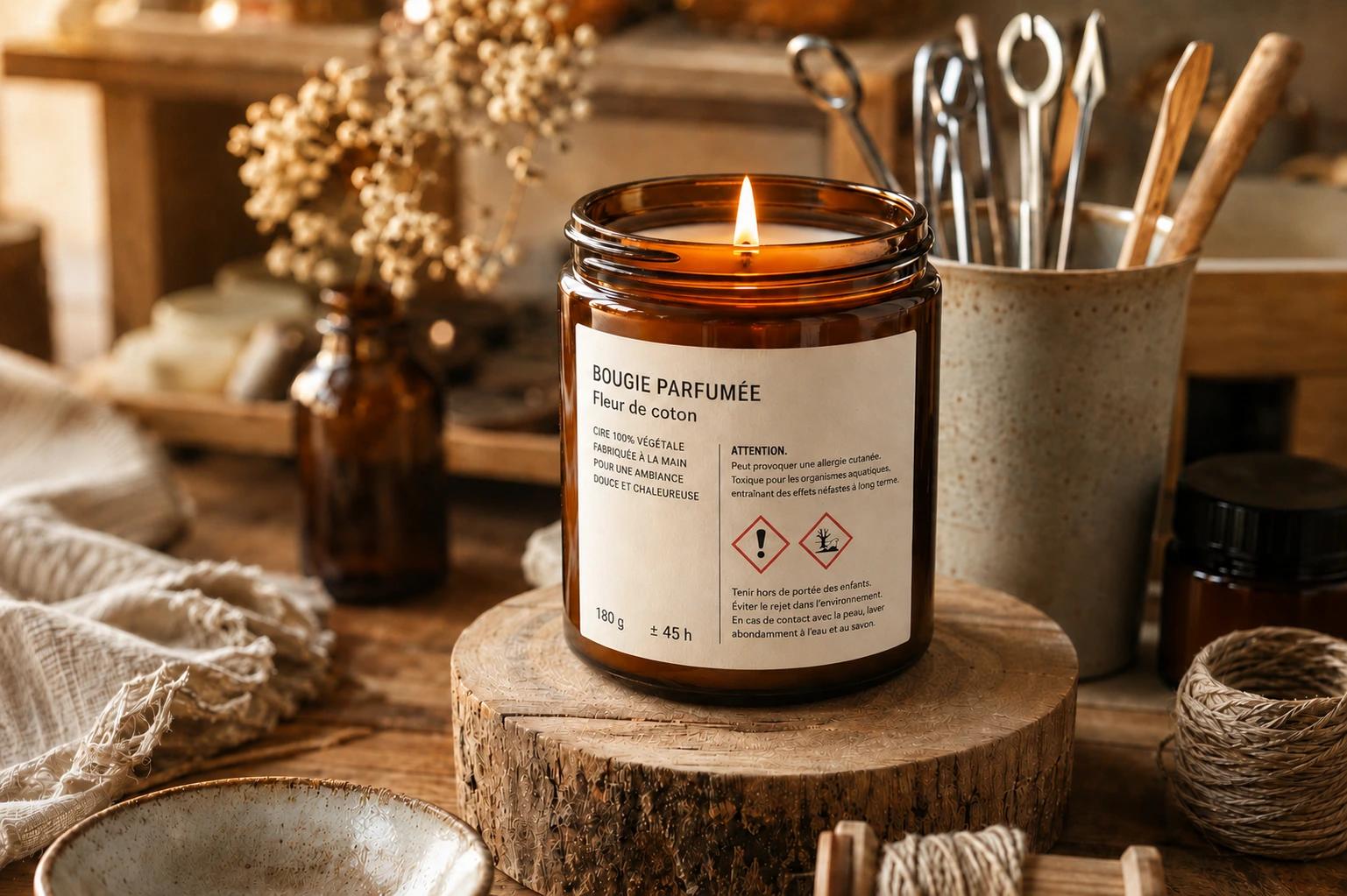 Étiquette CLP bougie et fondant parfumé | Etiq'Azur